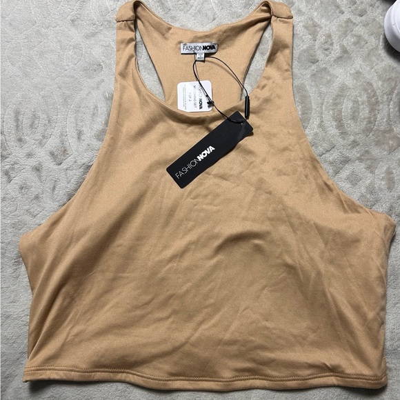 Fashion Nova | Tops | Fashion Nova Tan Fitted Crop Tank Top | Poshmark